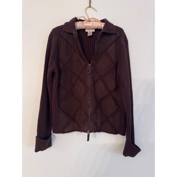 Studio Works | Sweaters | Vintage Leather Suede Zip Up | Poshmark